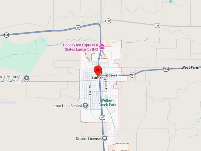 16. lamar, co map