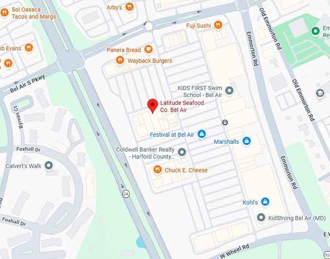 16. latitude seafood co. bel air map