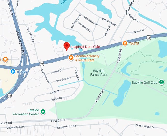 16. leaping lizard cafe map