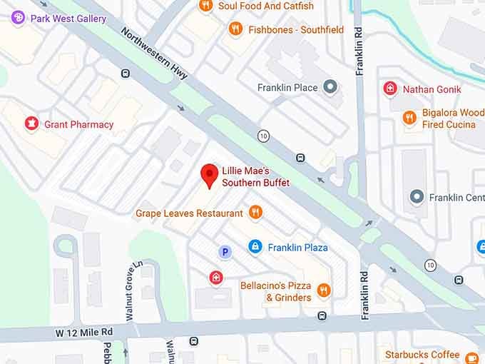 16. lillie mae's southern buffet map