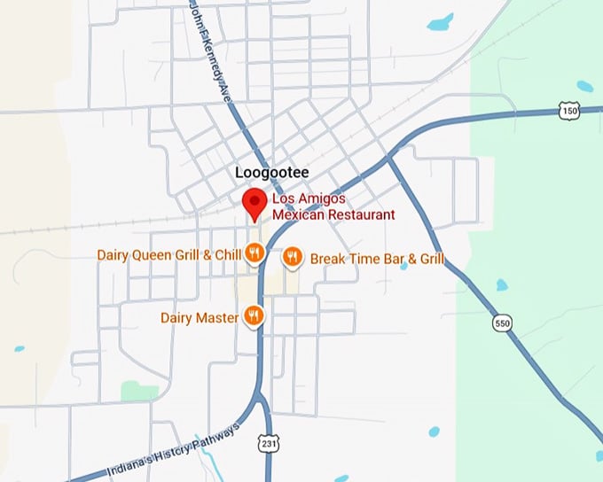 16. los amigos mexican restaurant map