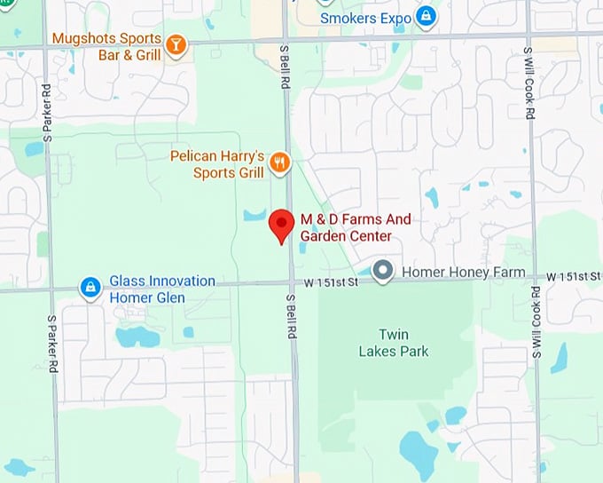 16. m & d farms and garden center map