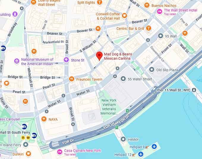 16. mad dog & beans mexican cantina (83 pearl st) map