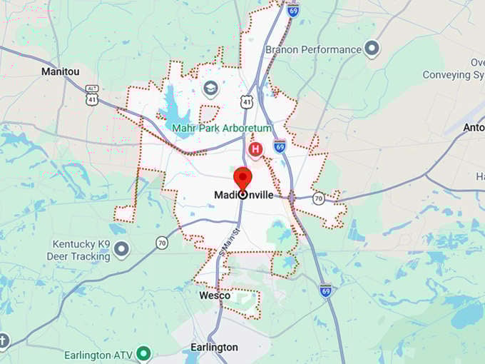 16. madisonville, ky map