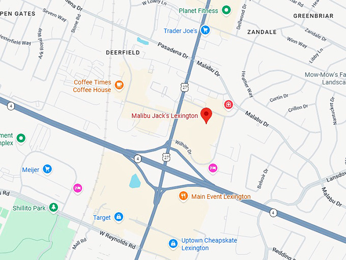 malibu jack's lexington map