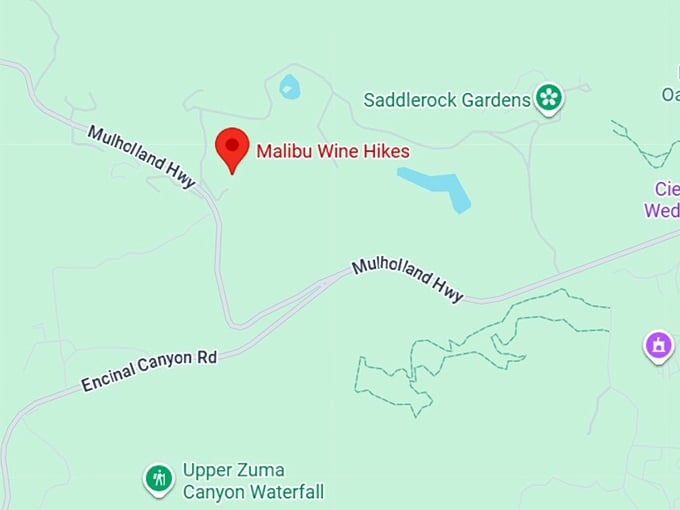 16. malibu wine hikes map