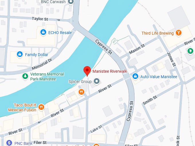 16. manistee riverwalk map