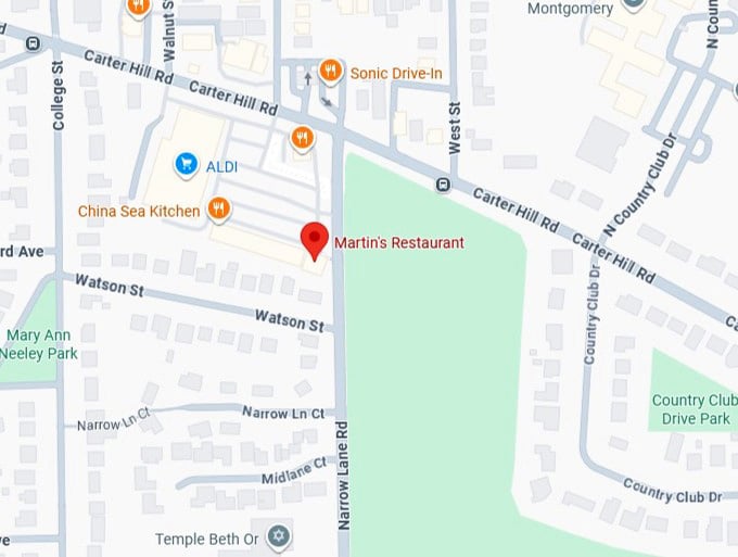 16. martin's restaurant's map