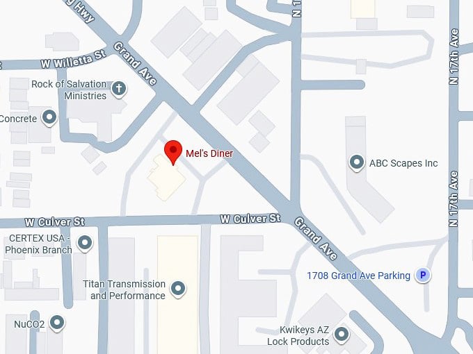 16. mel's diner's map