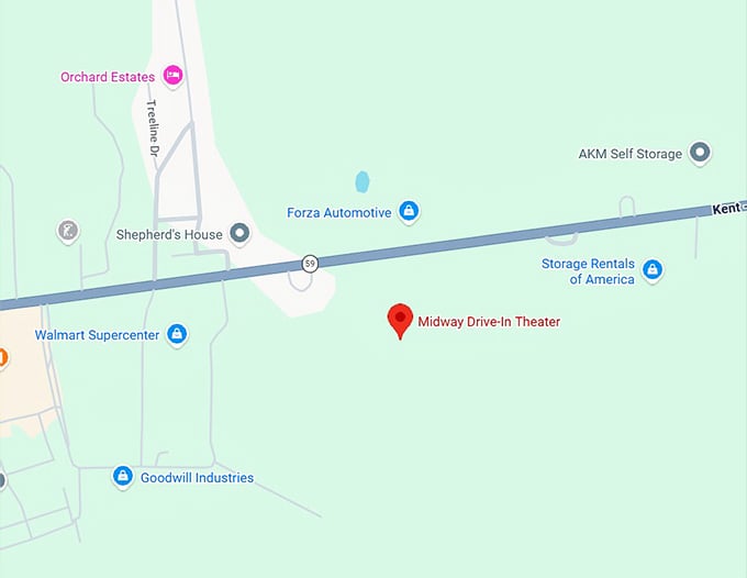 16. midway drive in theater map