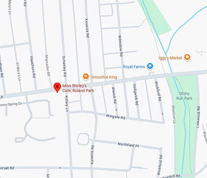 16. miss shirley's cafe, roland park map