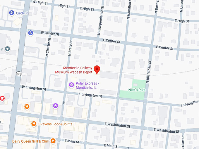 16. monticello railway museum wabash depot map