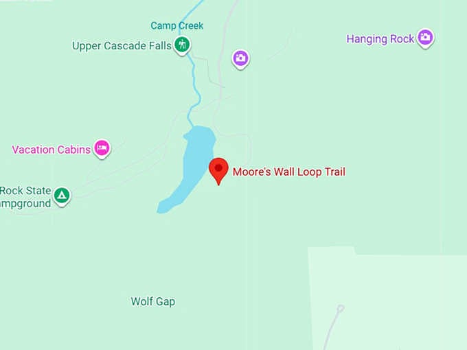 16. moore's wall loop trail map