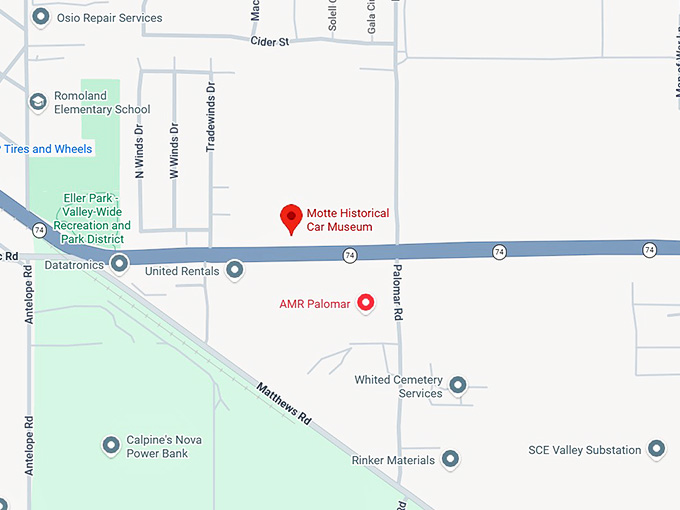 16. motte historical car museum map