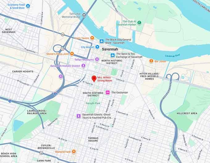 16. mrs. wilkes dining room's map