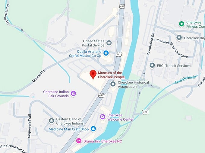 16. museum of the cherokee people map