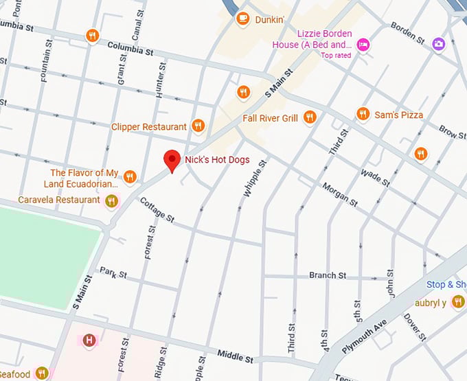 16. nick's hot dogs map