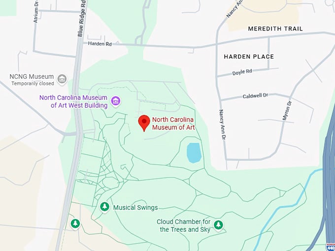 16. north carolina museum of art map