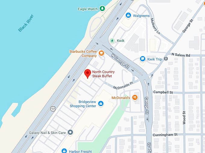 16. north country steak buffet map