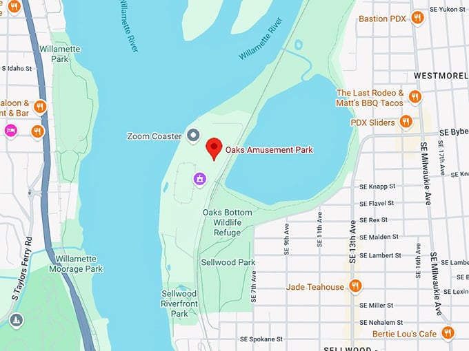 16. oaks amusement park map