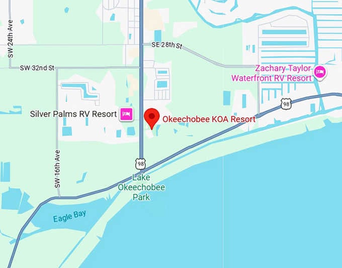 16. okeechobee koa resort map