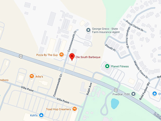 ole south barbeque map