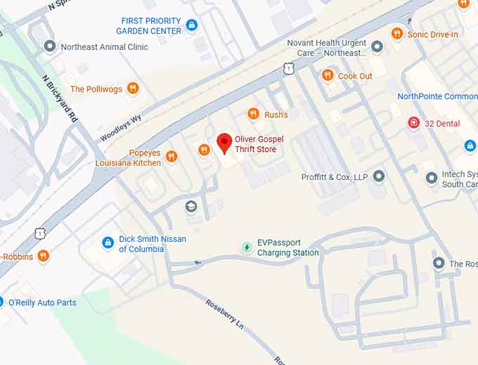 16. oliver gospel thrift store map