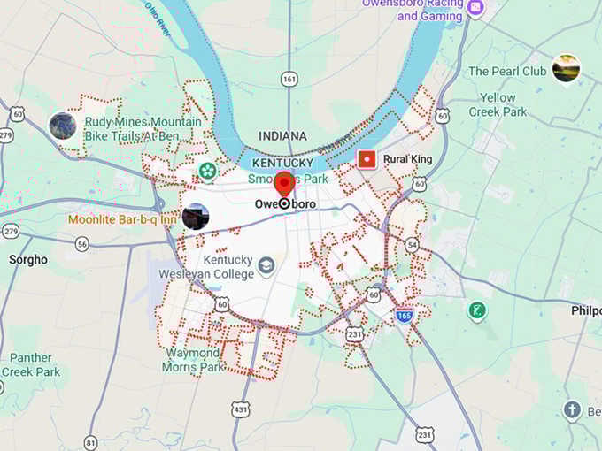 16. owensboro, ky map