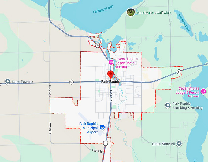 16. park rapids, mn map