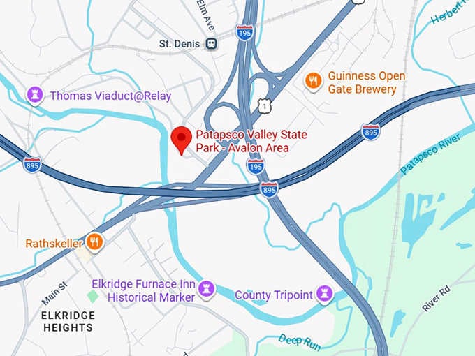 16. patapsco valley state park map