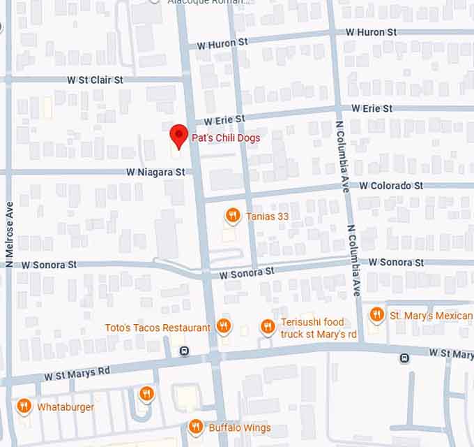 16. pat's chili dogs map