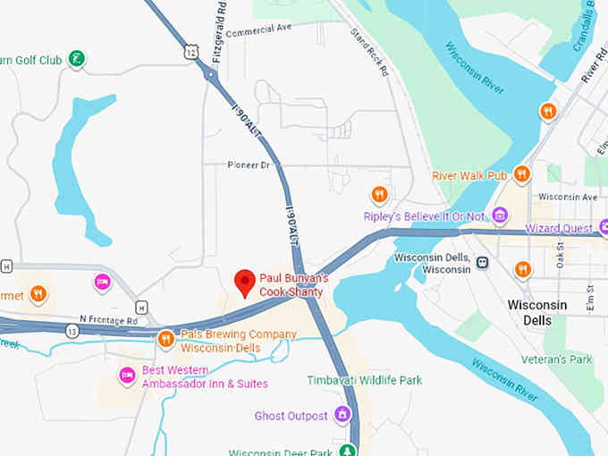 16. paul bunyan's cook shanty map