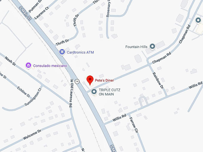 16. pete's diner map