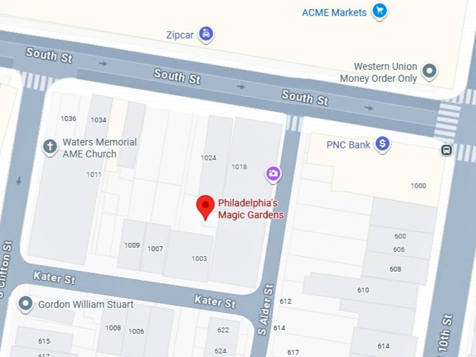 16. philadelphia's magic gardens map