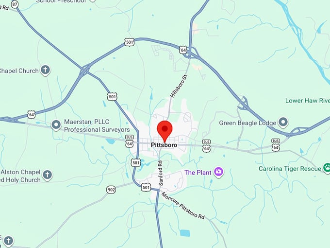 16. pittsboro nc map