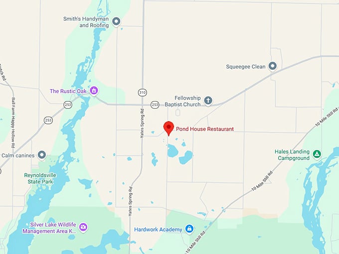 16. pond house restaurant map