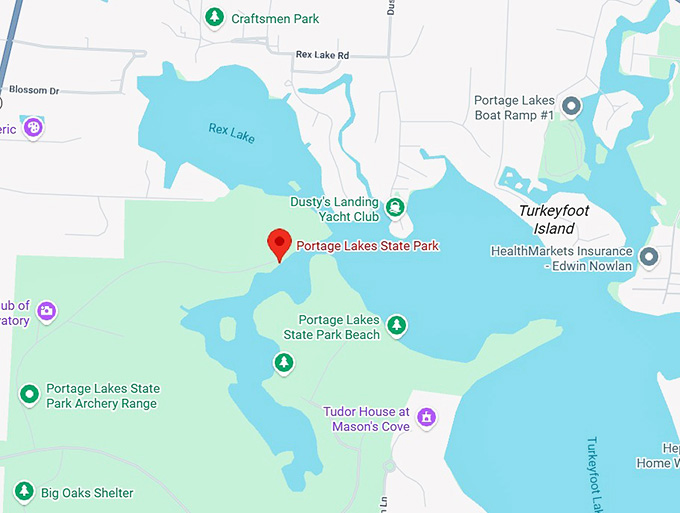16. portage lakes state park map