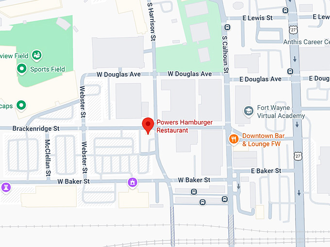 16. powers hamburger restaurant map