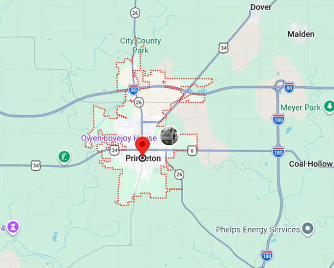 16. princeton, il map