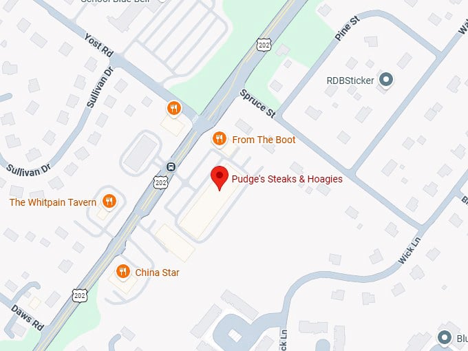 16. pudge's steaks & hoagies map