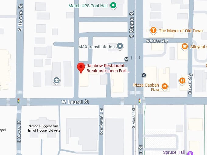 16. rainbow restaurant breakfast lunch fort collins' map