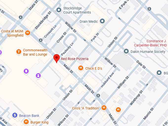 16. red rose pizzeria map