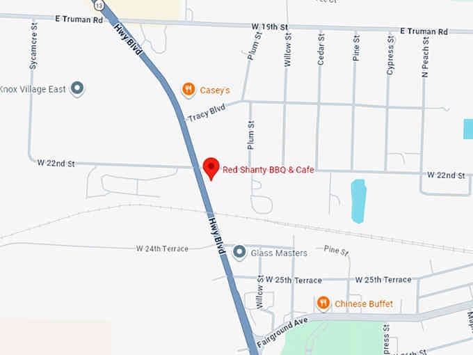 16. red shanty bbq & cafe map