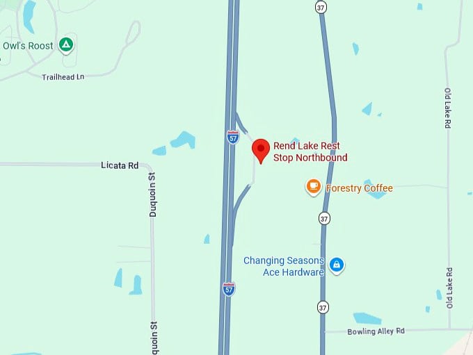 16. rend lake rest stop northbound map