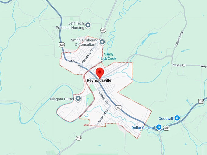 16. reynoldsville, pa map