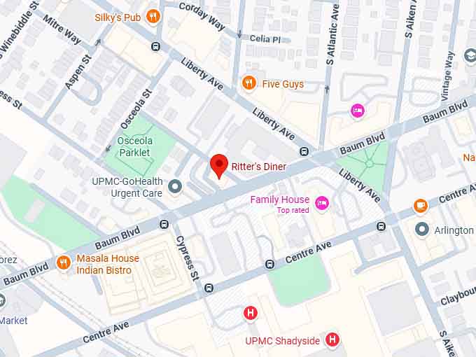16. ritter&rsquo;s diner map