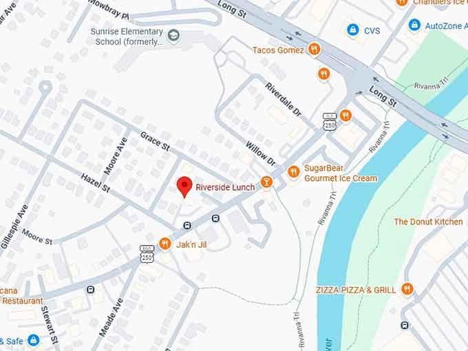 16. riverside lunch map