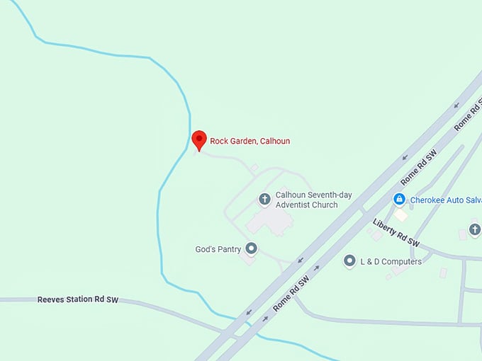 16. rock garden, calhoun map