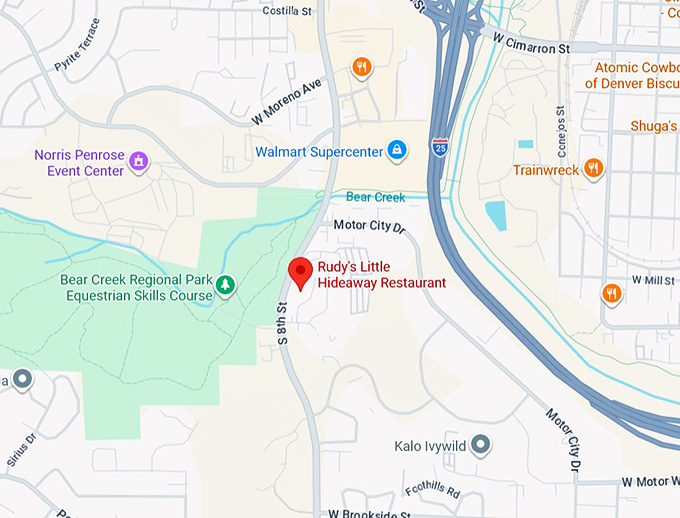 16. rudy's little hideaway restaurant map