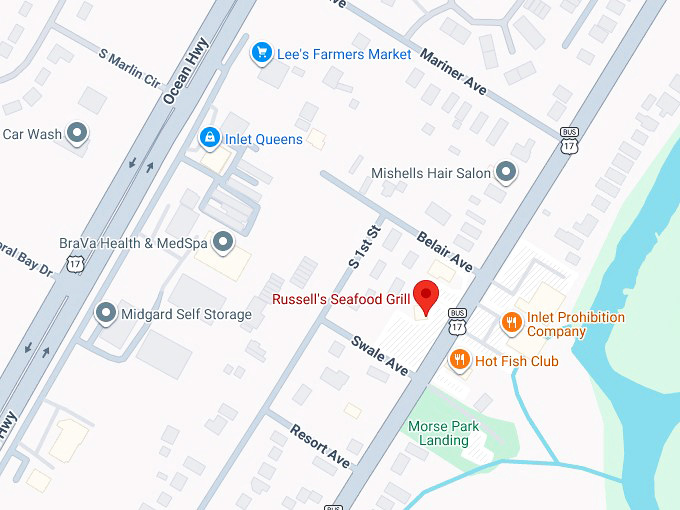 16. russell&rsquo;s seafood grill map